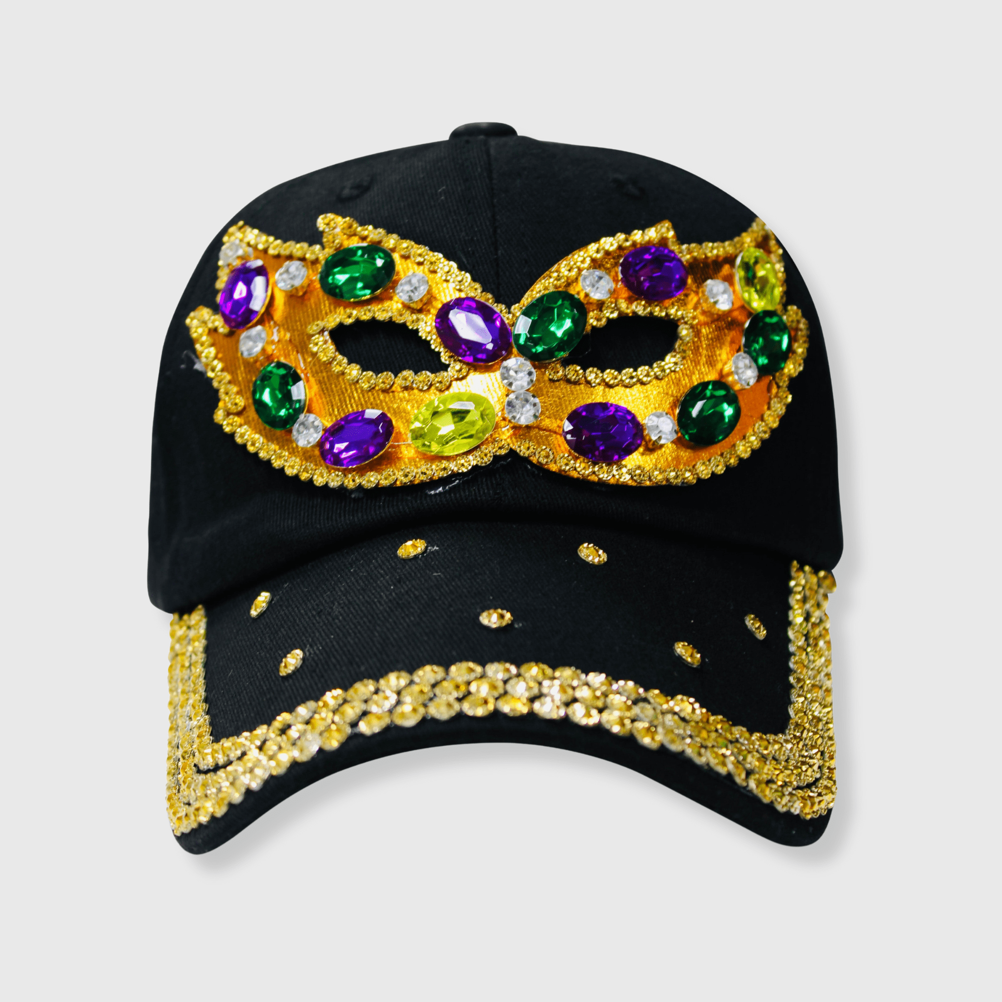 Mardi Gras Mask Black Hat | ILTEX Apparel