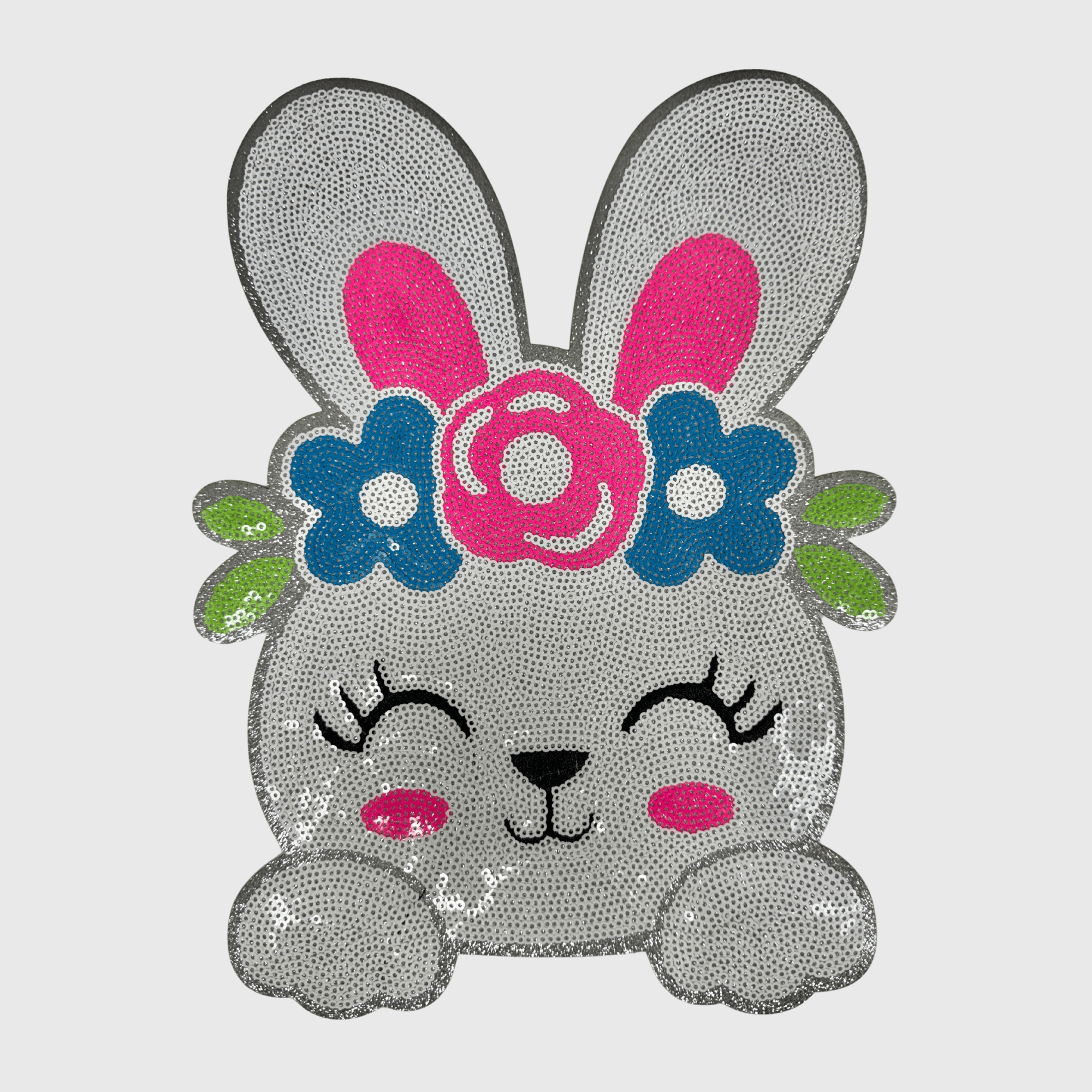 CP1194 - Flower Easter Bunny Sequin Patch