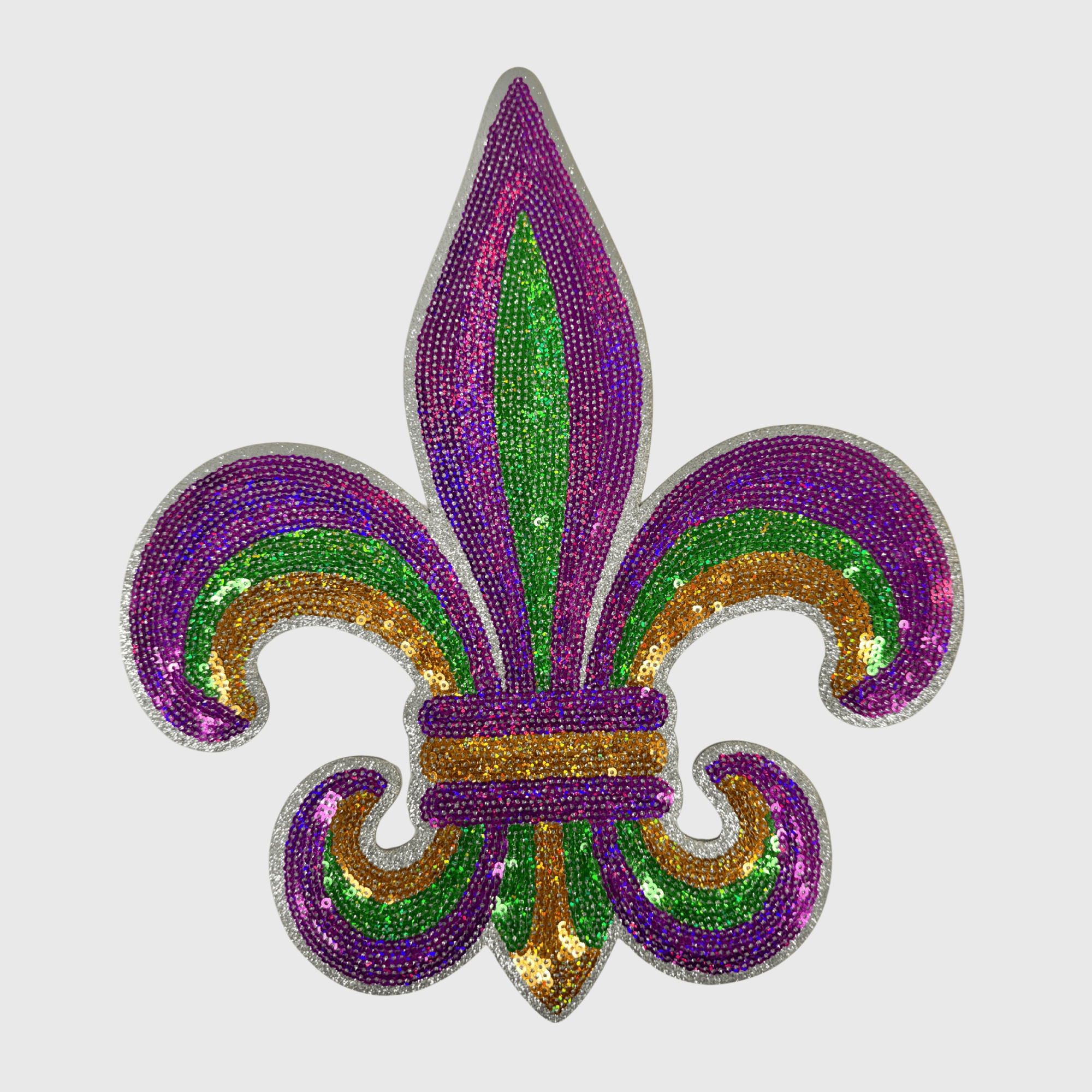 CP1195 - Fleur De Lis Mardi Gras Sequin Patch 2.0